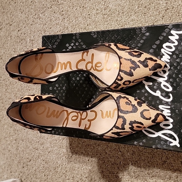 Sam Edelman | Shoes | Sam Edelman Leopard Faux Fur Print Heels | Poshmark